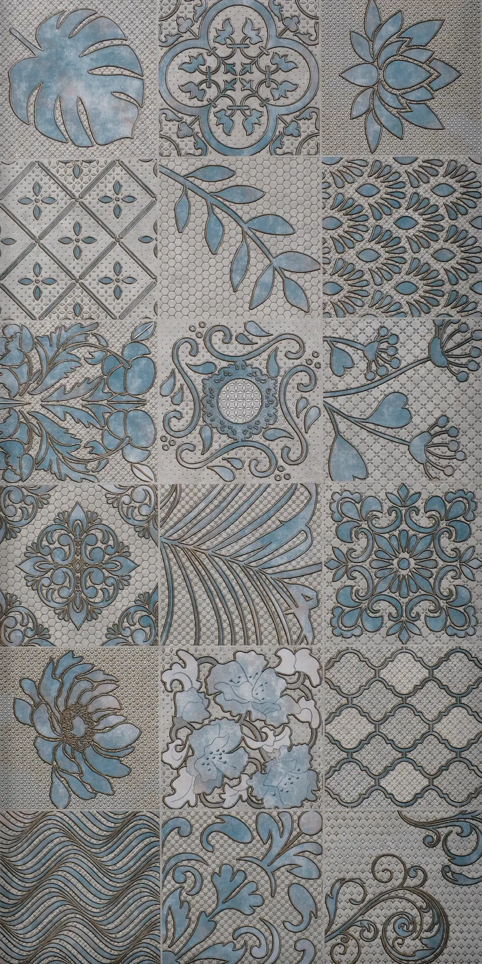 Azure Deco Matt Porcelain Tile – 24x48 Textured Design